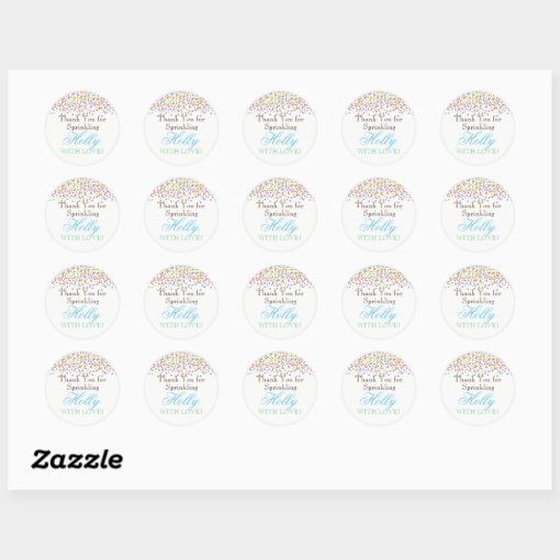 Baby Sprinkle Favor Stickers | Zazzle