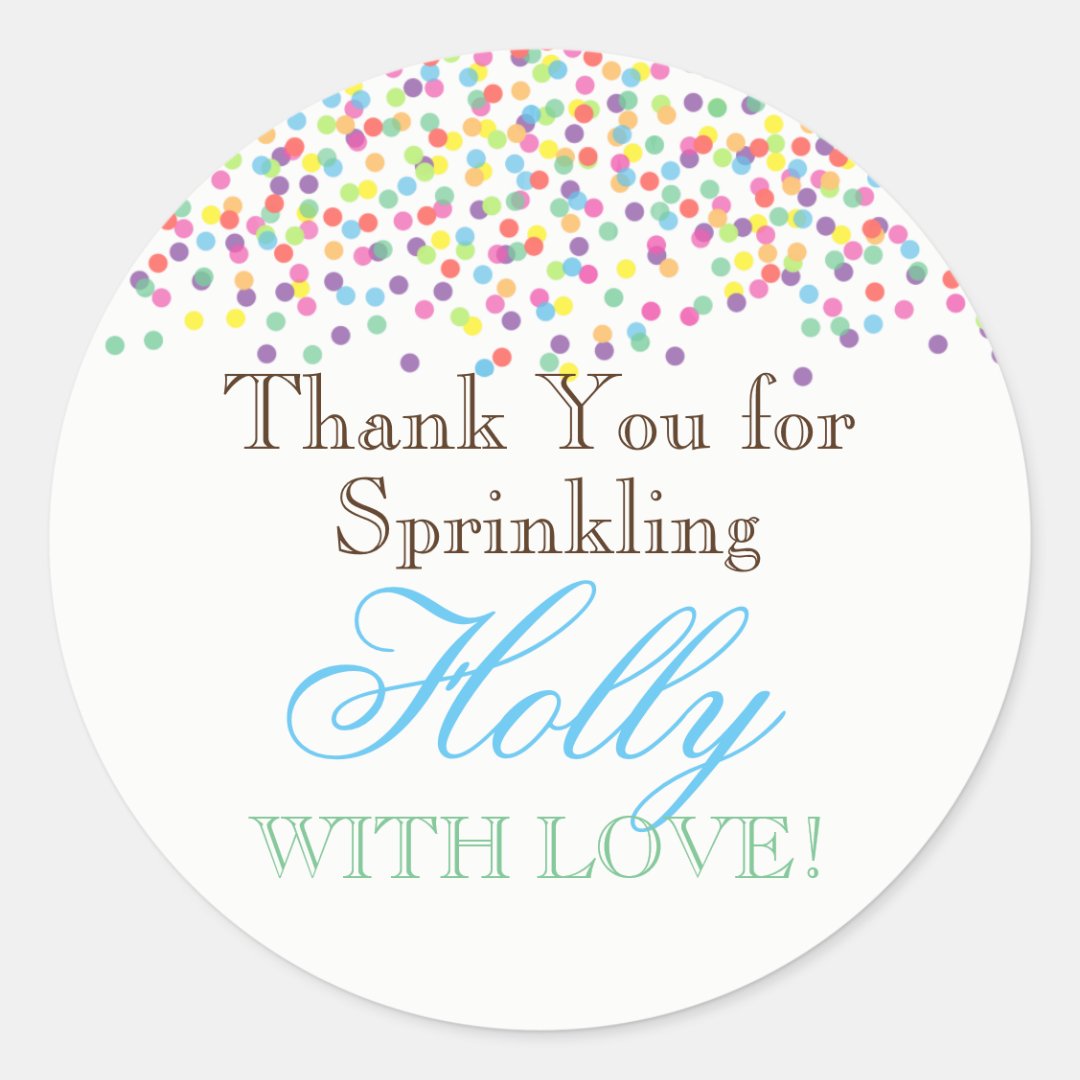 Baby Sprinkle Favor Stickers | Zazzle