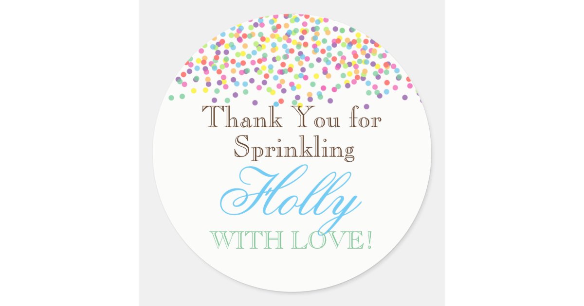 Baby Sprinkle Favor Stickers | Zazzle