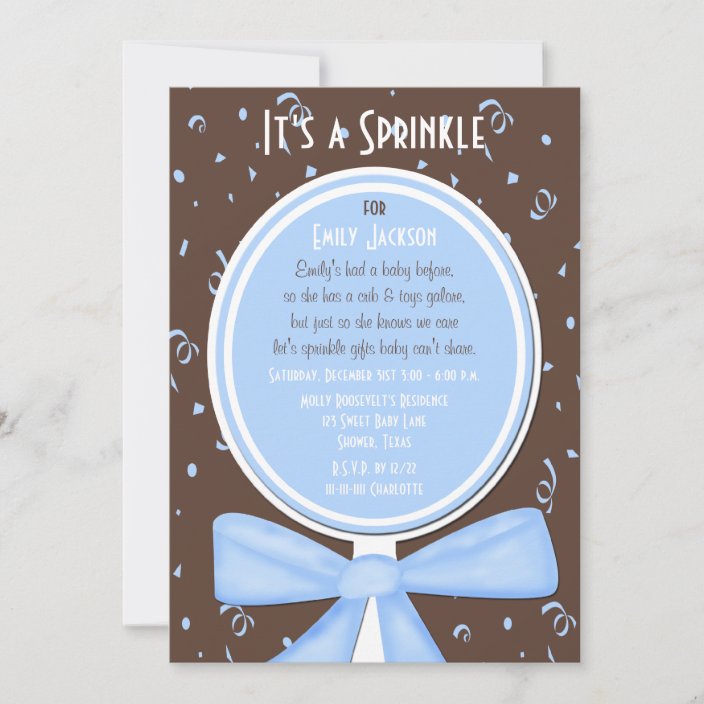 Baby Sprinkle Invitation Baby Boy Shower | Zazzle.com