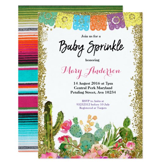 Baby Sprinkle Invitation Cactus Fiesta | Zazzle.com