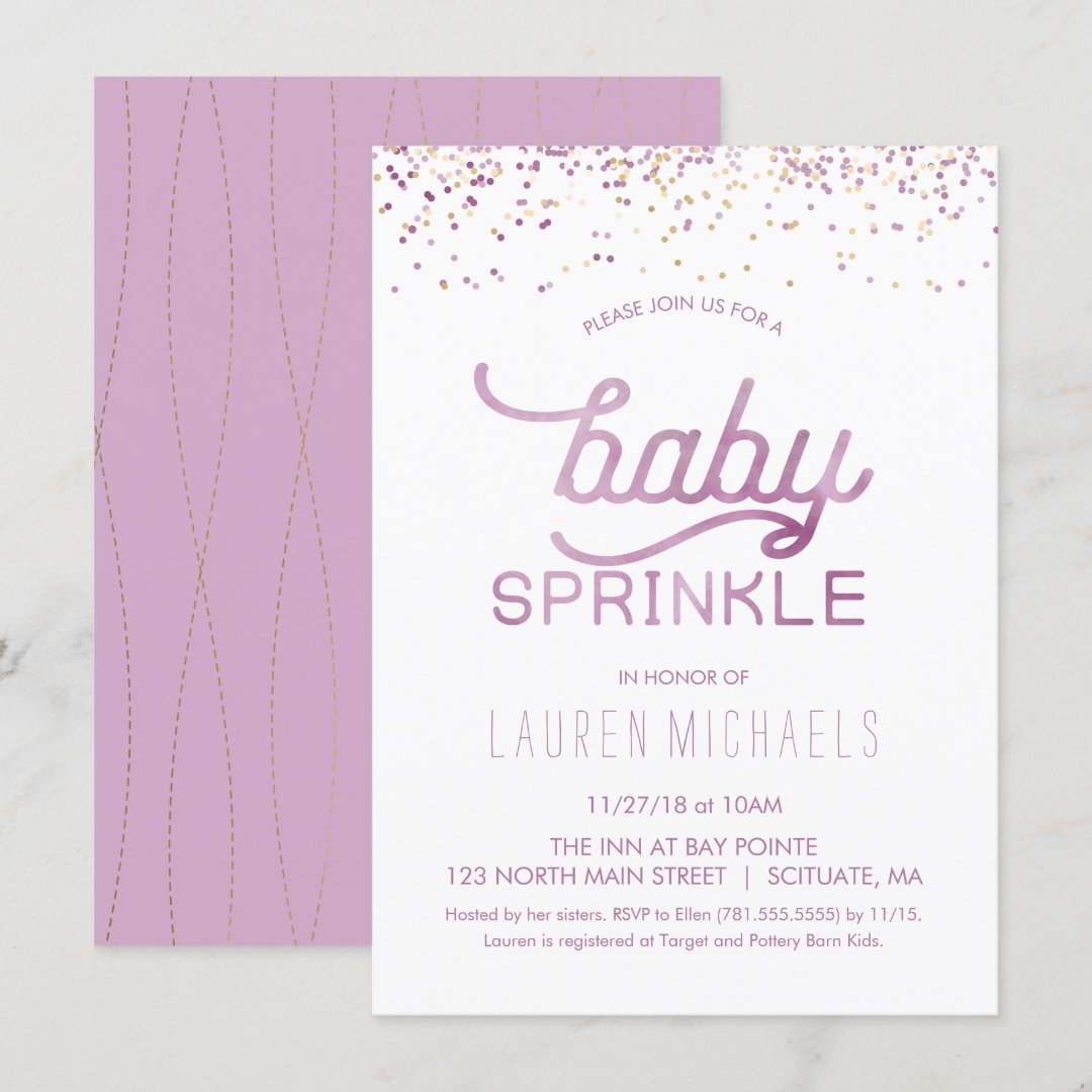Baby Sprinkle Invitation - Customize Invite, Girl | Zazzle