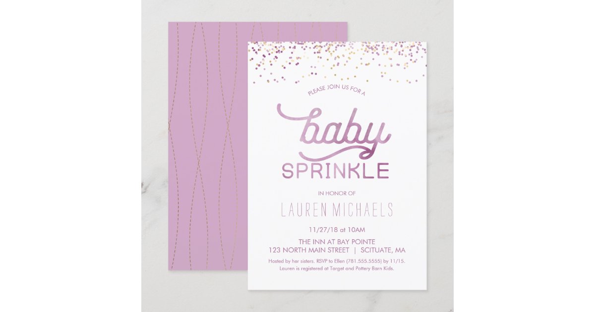 Baby Sprinkle Invitation - Customize Invite, Girl | Zazzle