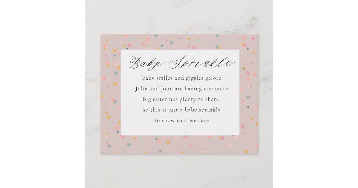 Baby Sprinkle Invitation Post Card | Zazzle