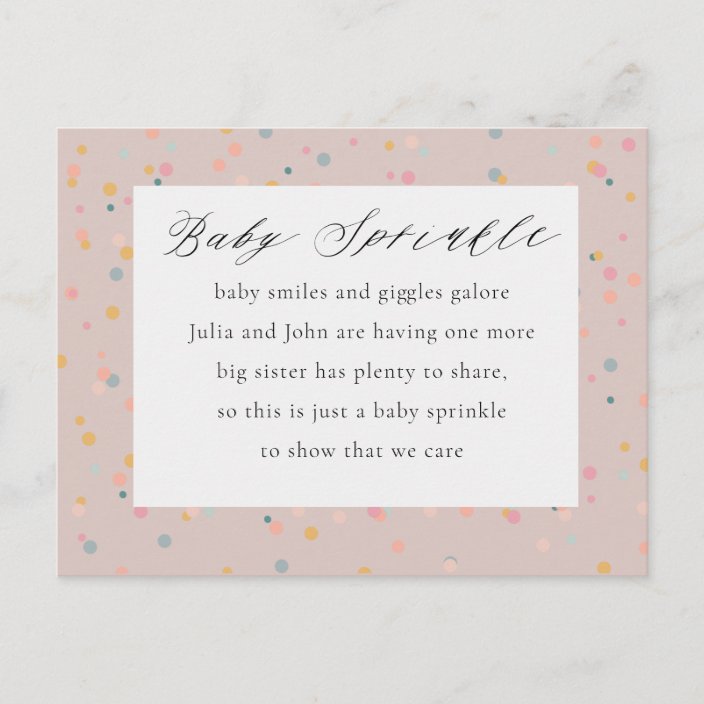 Baby Sprinkle Invitation Post Card | Zazzle.com