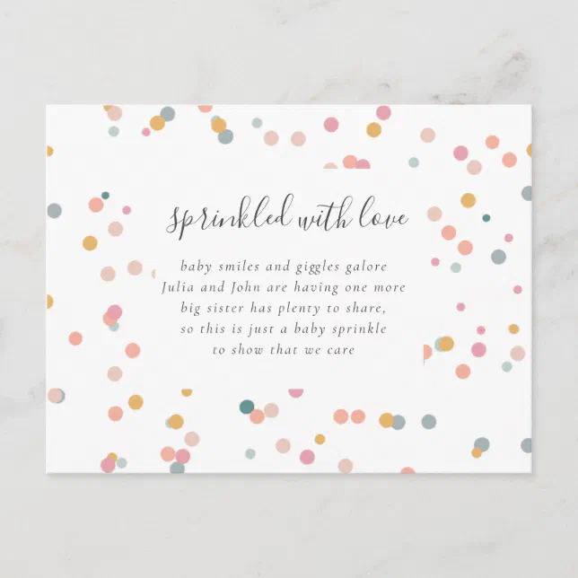 baby sprinkle invitation postcard | Zazzle