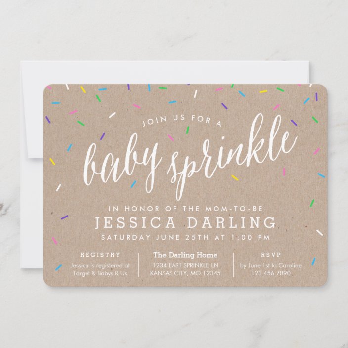 Baby Sprinkle Invitations | Kraft | Zazzle.com