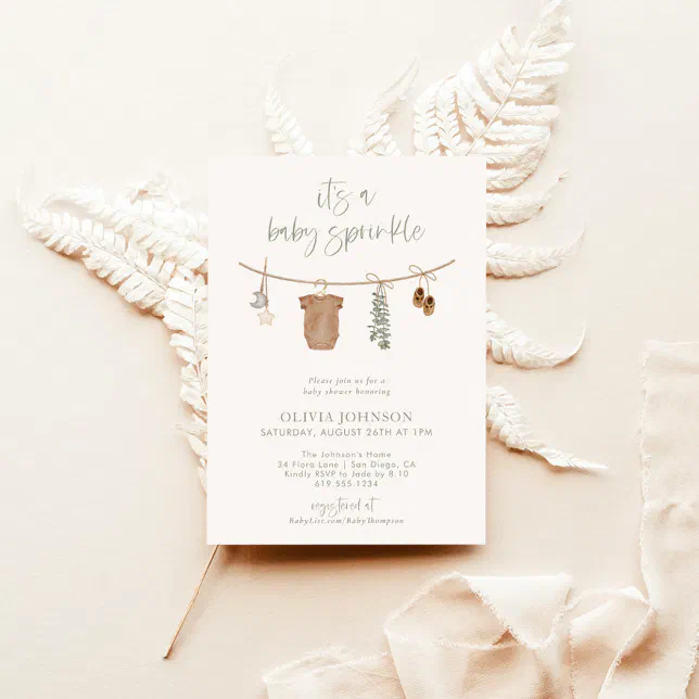 Baby Sprinkle Invite, Baby Boy Sprinkle Neutral Invitation | Zazzle