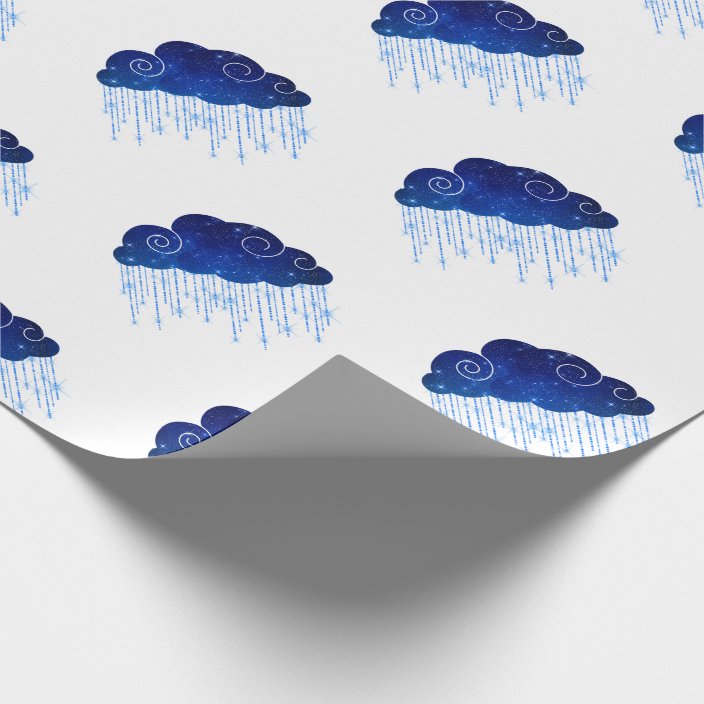 Baby Sprinkle Royal Blue | Bold Moody Rain Shower Wrapping Paper ...