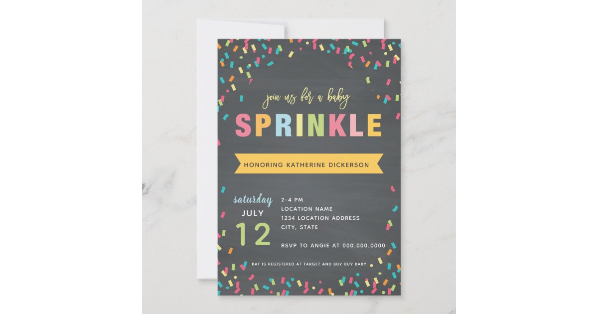 Baby Sprinkle Shower Invitation Multi color | Zazzle
