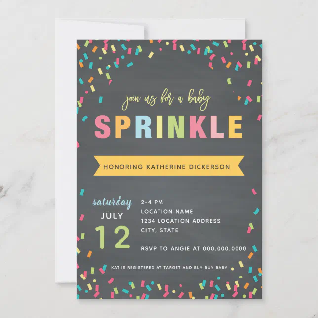 Baby Sprinkle Shower Invitation Multi color | Zazzle