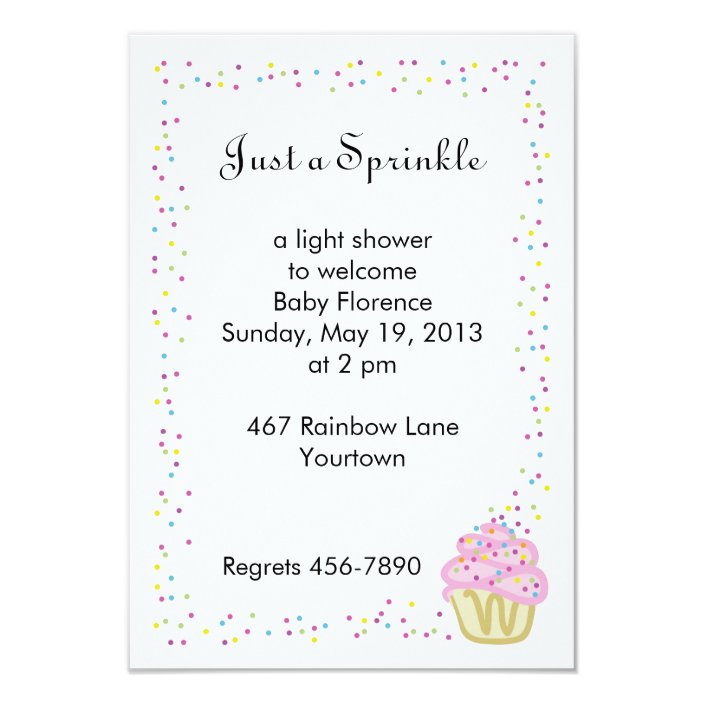 Baby Sprinkle Shower Invitation with Pink Cupcake | Zazzle.com