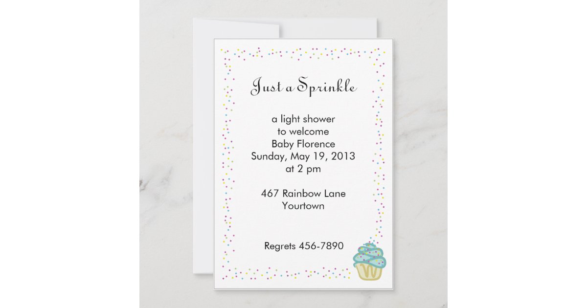 Baby Sprinkle Shower Invites with Blue Cupcake | Zazzle