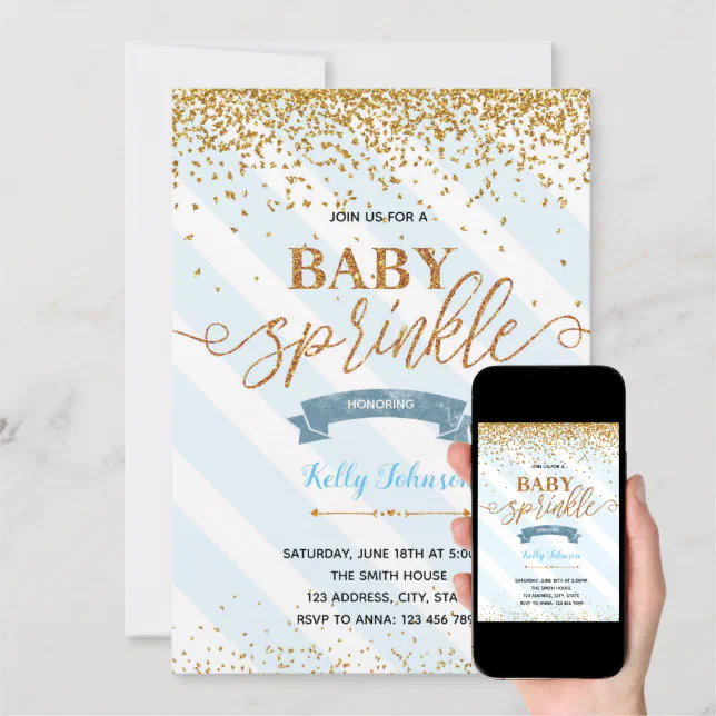 Baby sprinkle shower party invitation | Zazzle