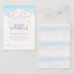Baby sprinkle whimsy cloud diaper raffle cards | Zazzle