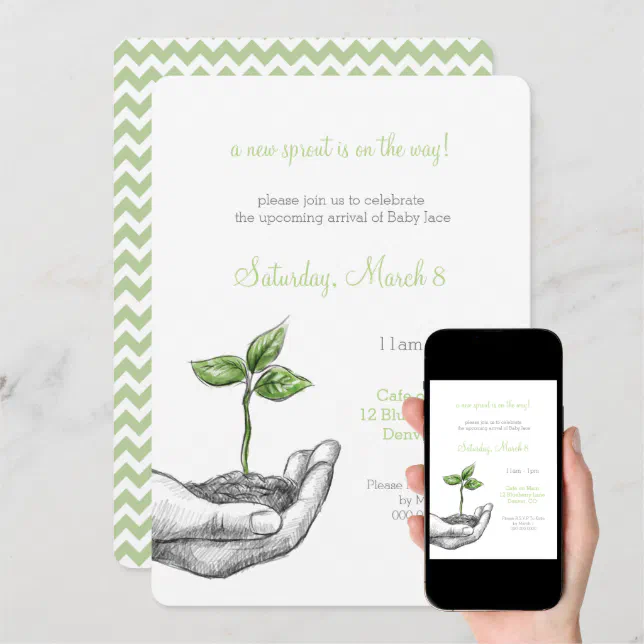 Baby Sprout Shower Invitation | Zazzle