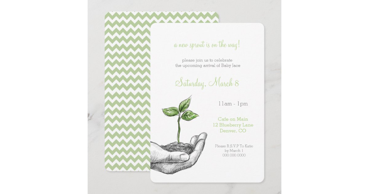 Baby Sprout Shower Invitation | Zazzle