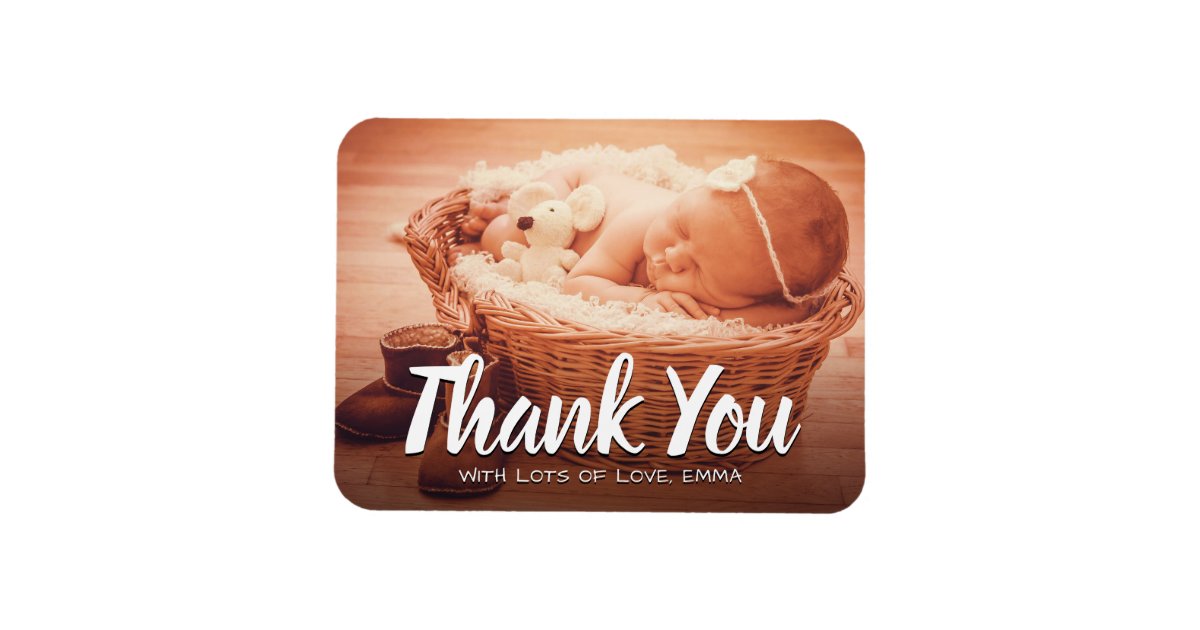 Baby Thank You Custom Photo Magnet | Zazzle