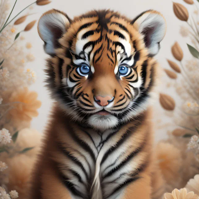 Baby tiger in the wildflowers tissue paper | Zazzle
