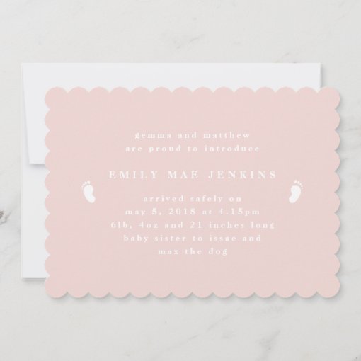 Baby toes initial birth announcement | Zazzle