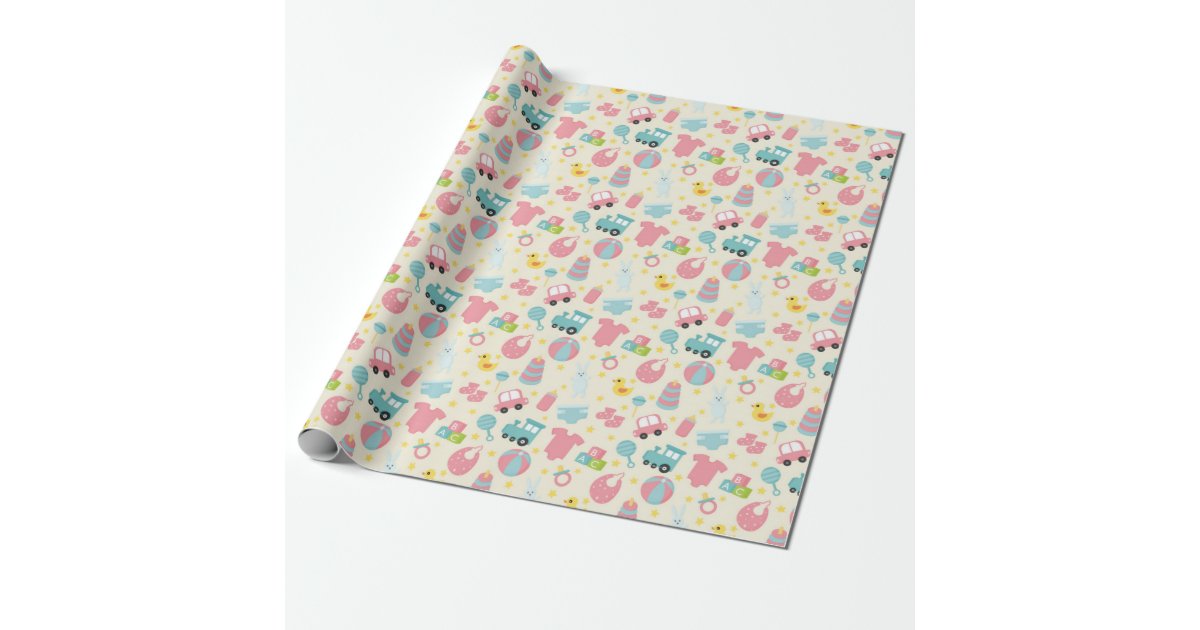 Baby Toys Pattern Wrapping Paper | Zazzle