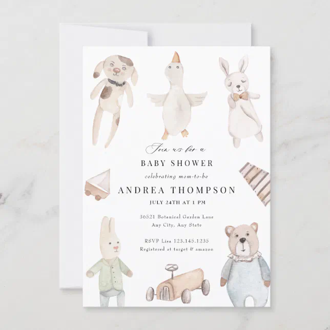 Baby Toys | Vintage Baby Shower Invitation | Zazzle