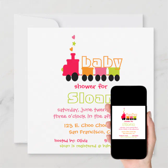 Baby Train Invitation | Zazzle