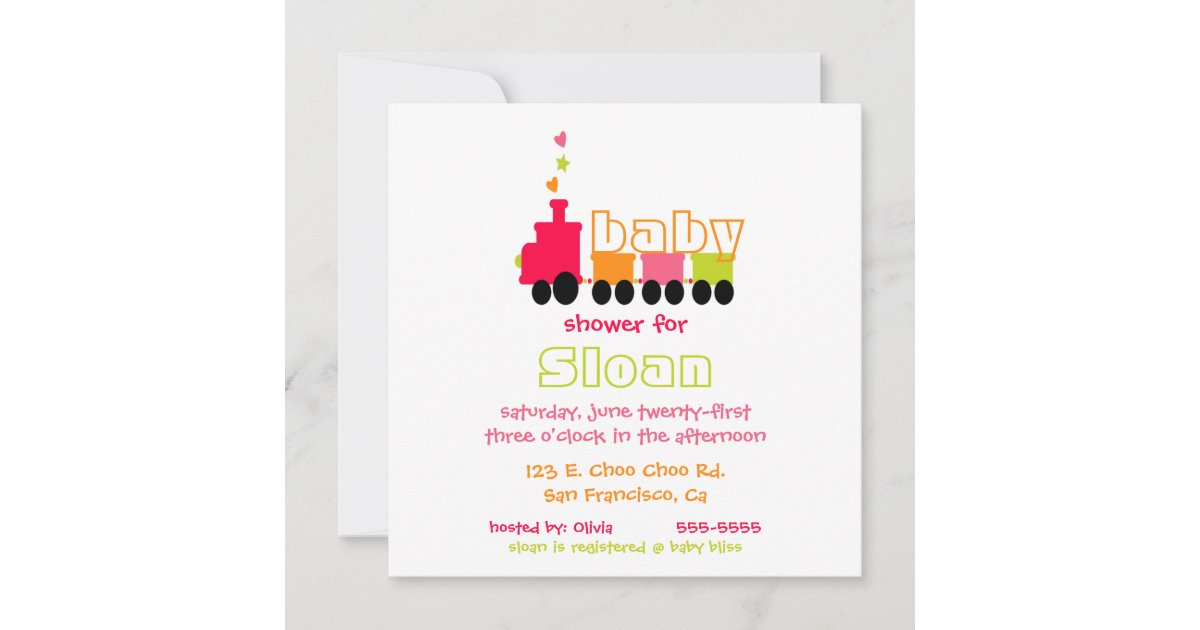 Baby Train Invitation | Zazzle
