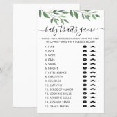 Baby traits game Baby Shower party Game card | Zazzle