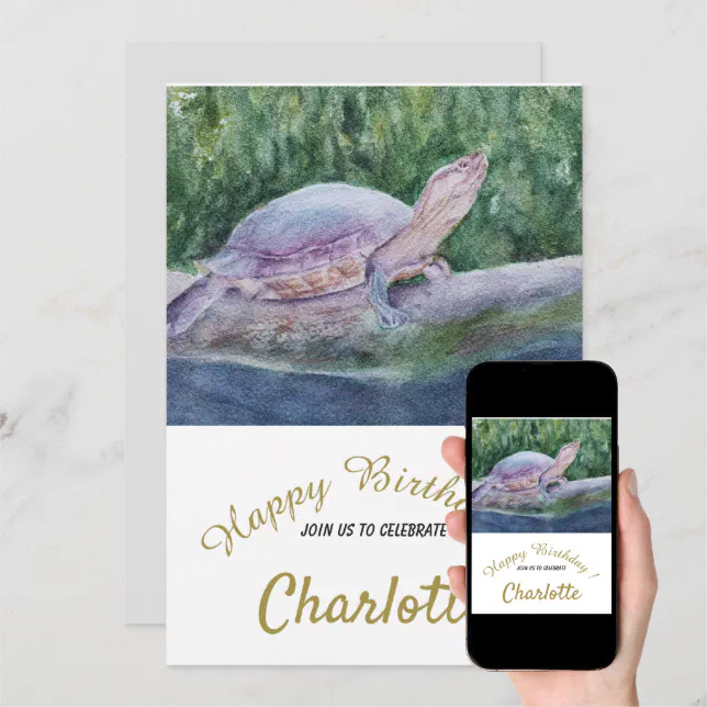 Baby Turtle 1st Birthday Invitation | Zazzle