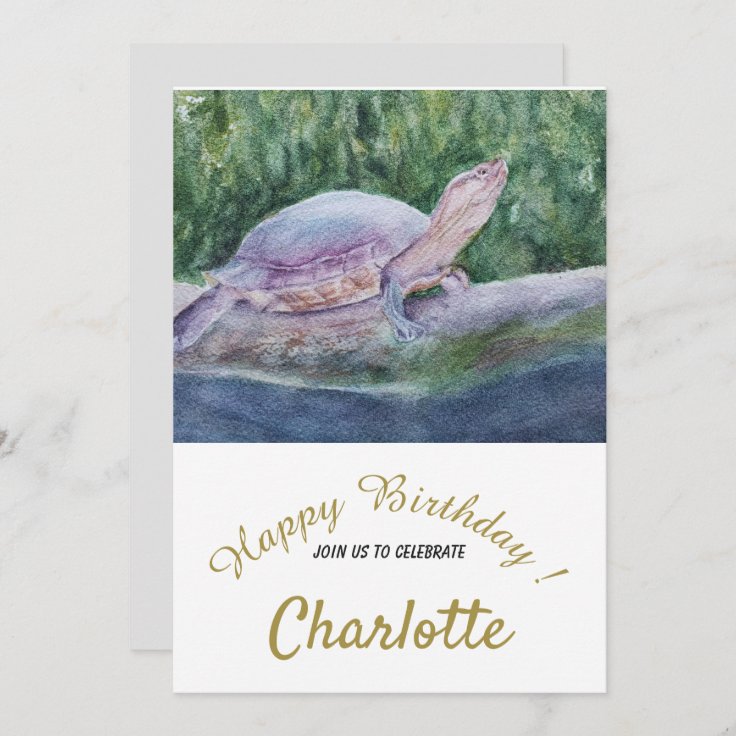 Baby Turtle 1st Birthday Invitation | Zazzle