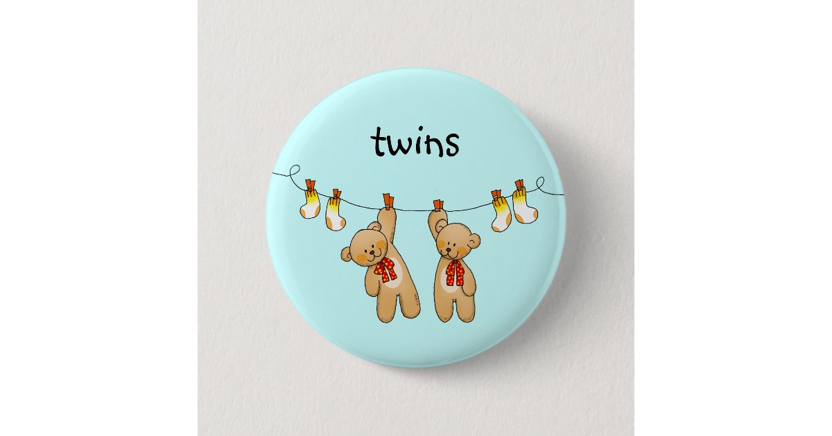 Baby twins (boy) pinback button | Zazzle