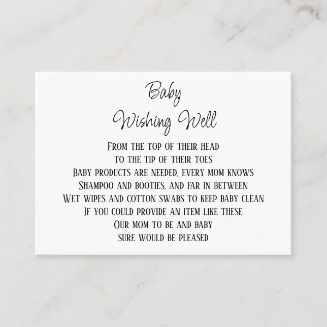 Baby Wishing Well Baby Shower Mini Cards | Zazzle
