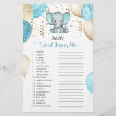 Baby Word Scramble Elephant Shower Game | Zazzle