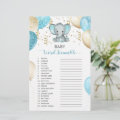 Baby Word Scramble Elephant Shower Game | Zazzle
