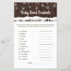 Baby Word Scramble Nursery Rhyme Baby Shower Games | Zazzle