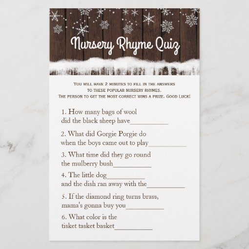 Baby Word Scramble Nursery Rhyme Baby Shower Games | Zazzle