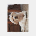 Baby Yellow Labrador Puppy Dog laying on Belly Fleece Blanket | Zazzle