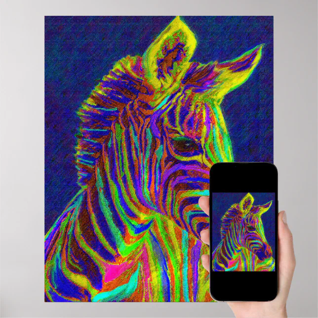 baby zebra in crayon colors poster | Zazzle