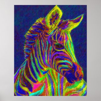 baby zebra in crayon colors poster | Zazzle
