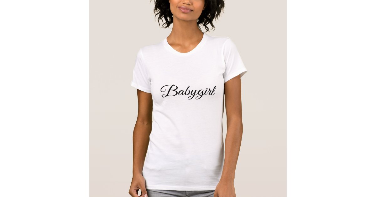 Babygirl Cursive Calligraphy Text T-Shirt | Zazzle