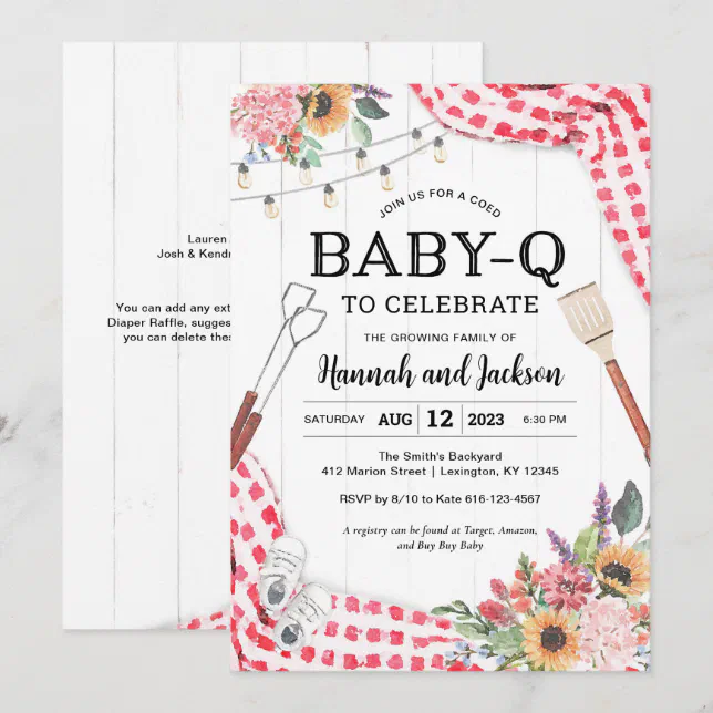BabyQ Baby Shower BBQ Baby Shower Invitation | Zazzle