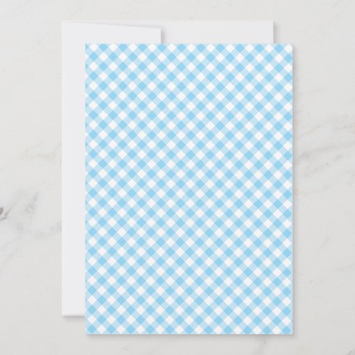 BABYQ Blue Gingham Chalkboard Boy Baby Shower Invitation | Zazzle