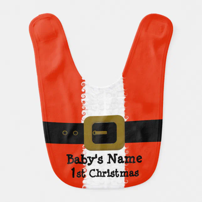 Baby's 1st Christmas Santa Bib | Zazzle