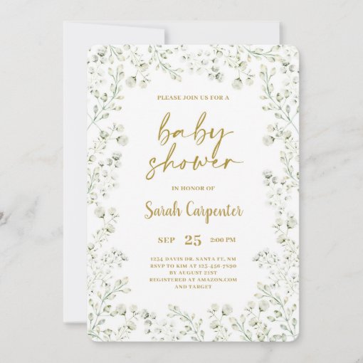 Baby's Breath Baby Shower Invitation | Zazzle