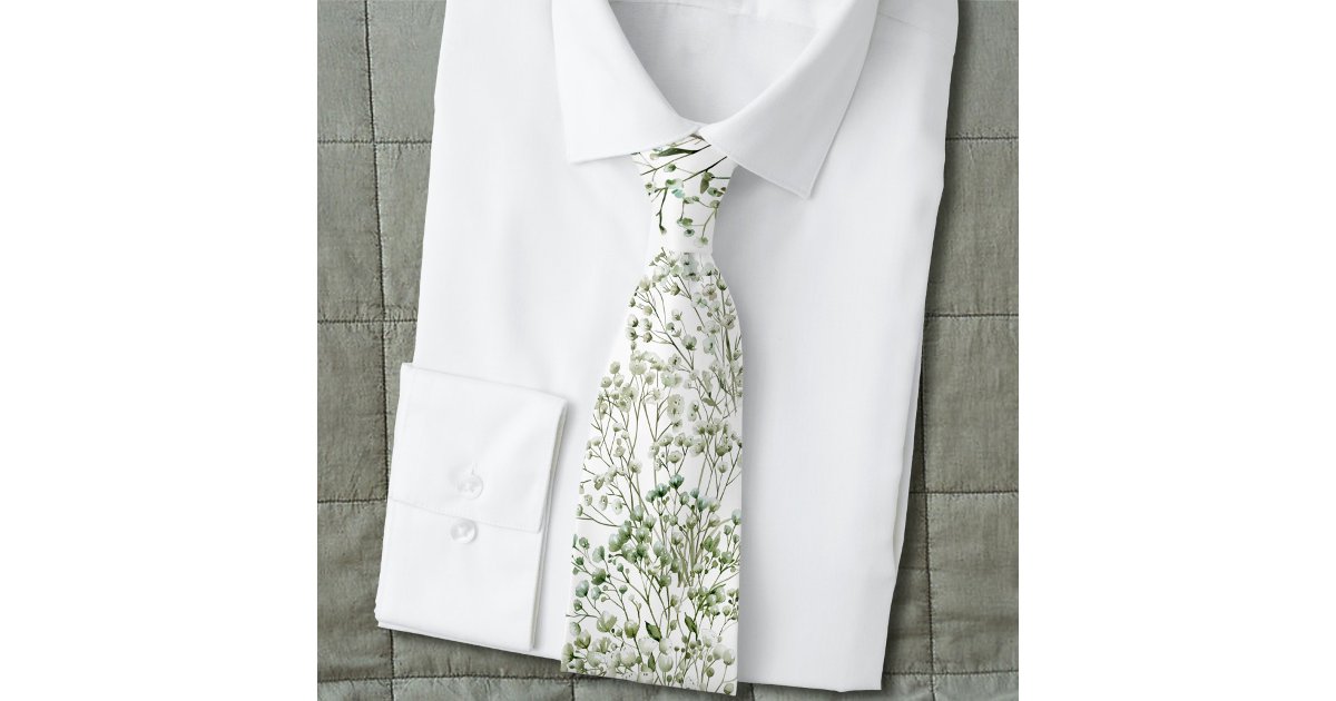 Baby's breath neck tie | Zazzle
