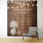 Rustic String Lights Party Started Photo Backdrop | Zazzle