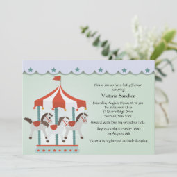 Baby's Carousel Invitation | Zazzle
