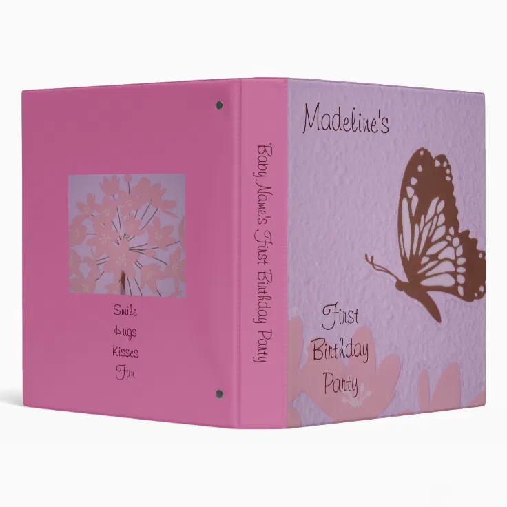 Baby's First Birthday binder Photos Butterfly | Zazzle