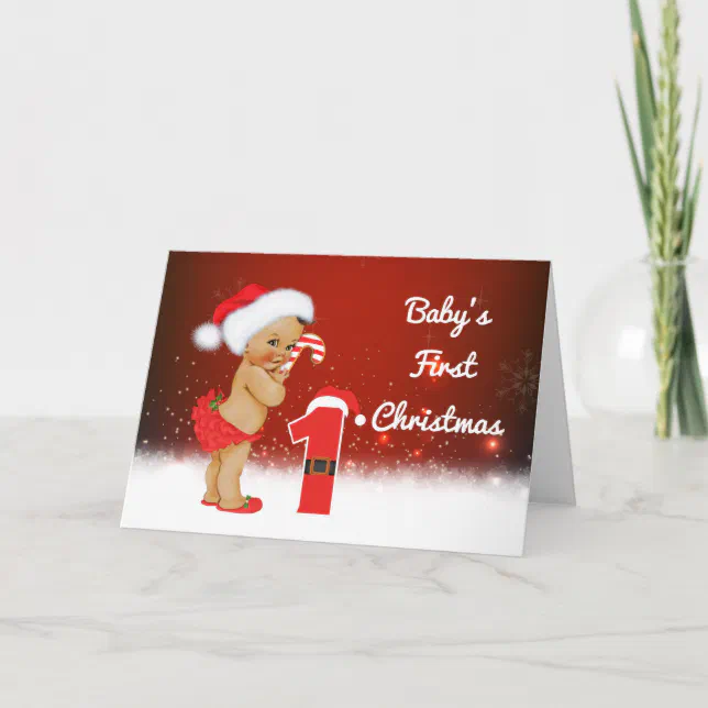Baby's First Birthday Christmas Card | Zazzle